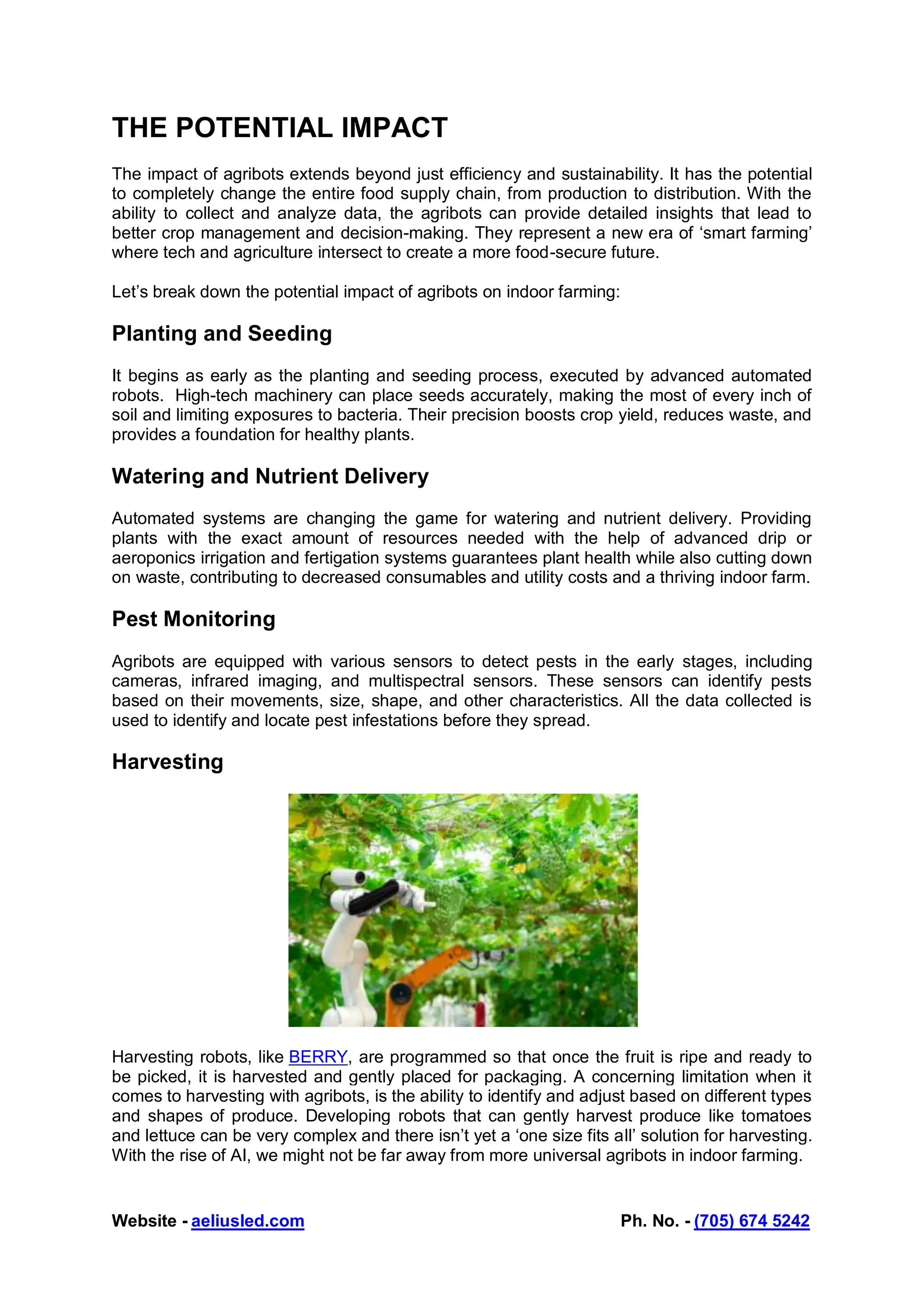 Harvesting the Future: Challenges and Promises of Agricultural Robotics | PDF