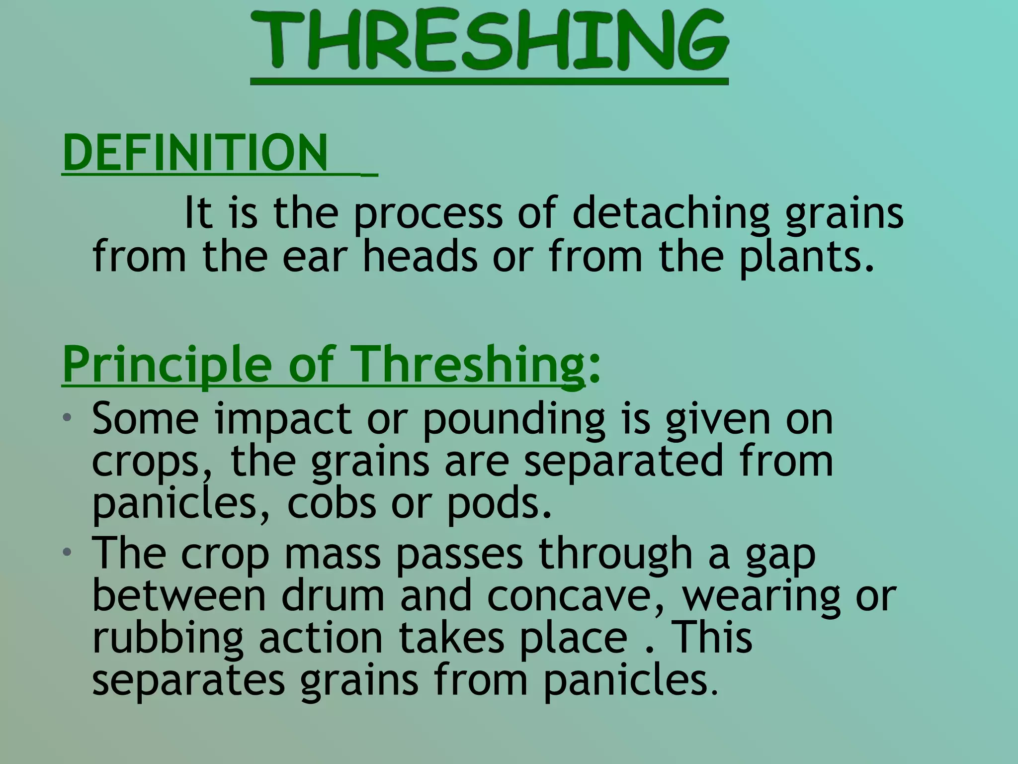 Harvesting and threshing equipment | PPT