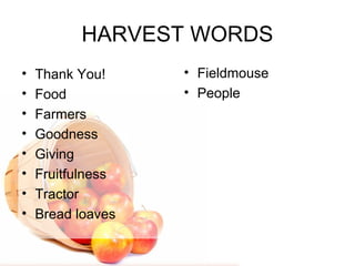 Harvest Song (to the tune of Twinkle twinkle) | PPT | Agriculture ...