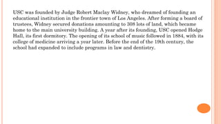 A Brief History of the University of Southern California | PPT