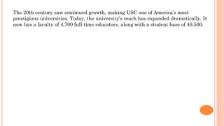 A Brief History of the University of Southern California | PPT