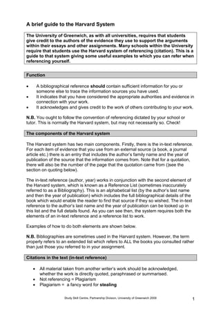 Harward referencing guidance 2009 | PDF