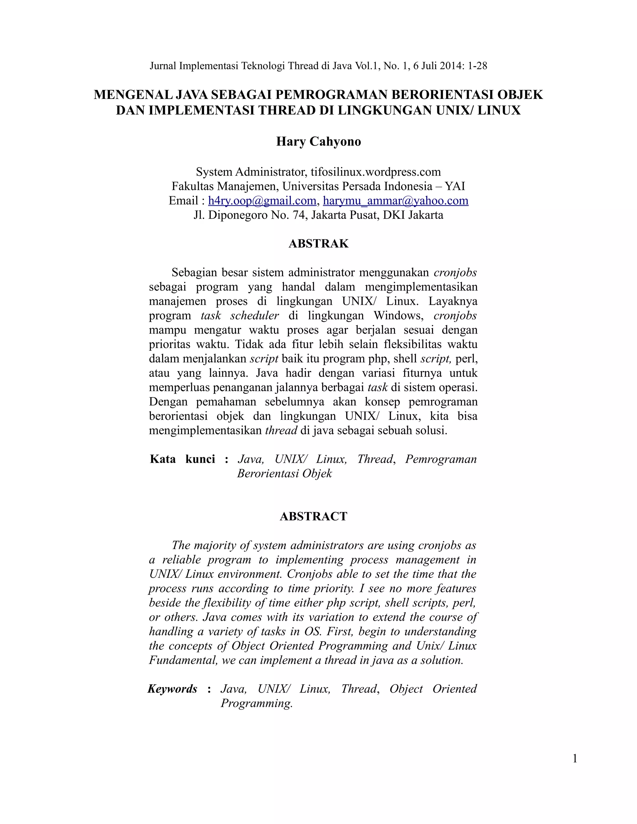 Panduan Java sebagai Pemrograman Berorientasi Objek dan Implementasi ...