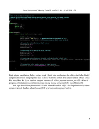 Panduan Java sebagai Pemrograman Berorientasi Objek dan Implementasi Thread | PDF