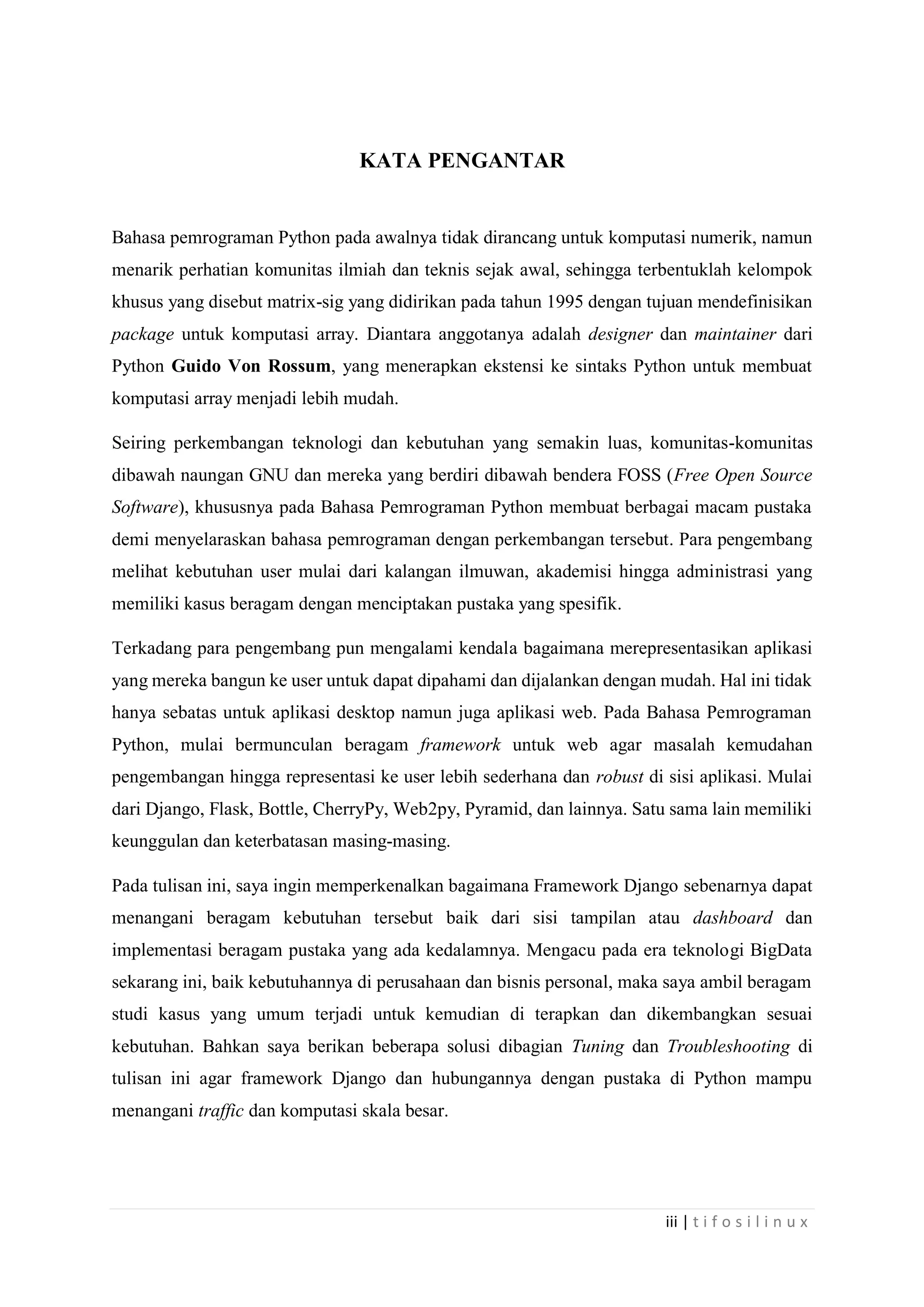 Membangun Aplikasi Web Data Analysis dengan Framework Django | PDF