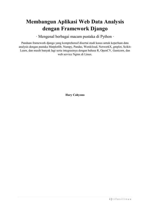Membangun Aplikasi Web Data Analysis dengan Framework Django | PDF