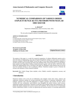 Numerical comaprison of various order explicit runge kutta methods with matlab ode solver.pdf