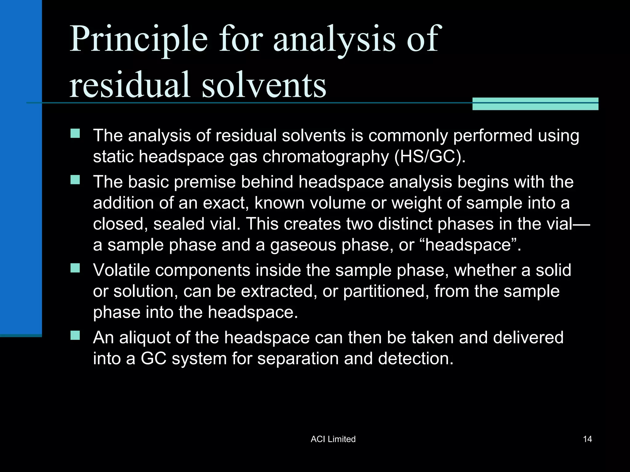 What is Residual solvent and its identification | PPT