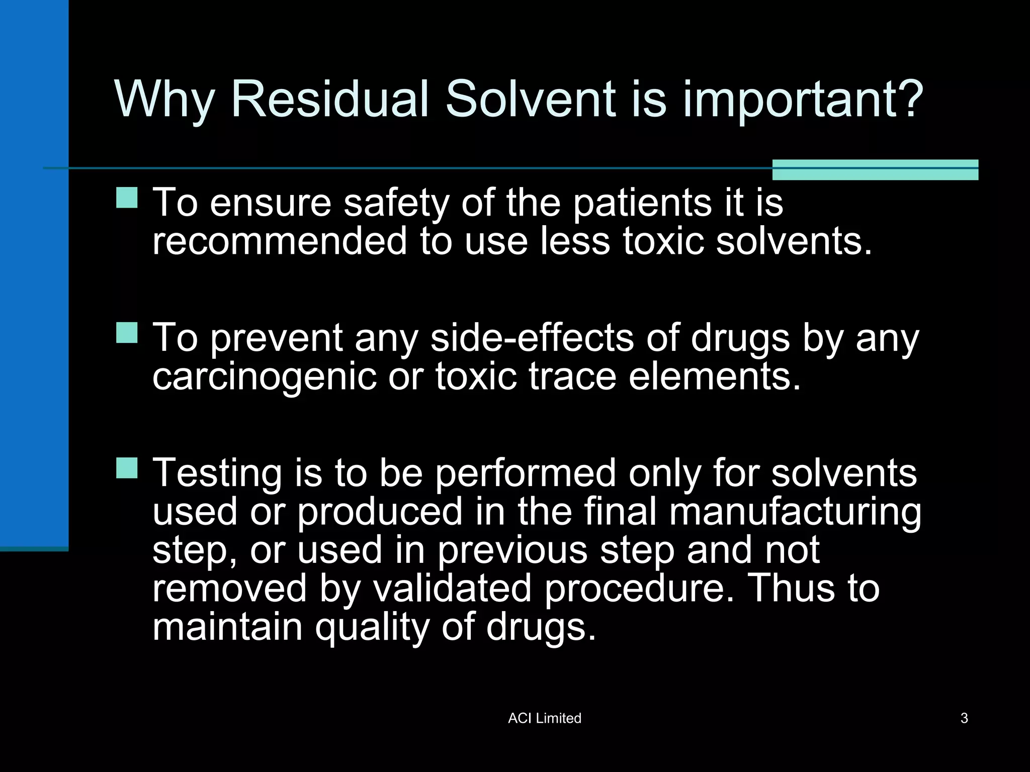 What is Residual solvent and its identification | PPT