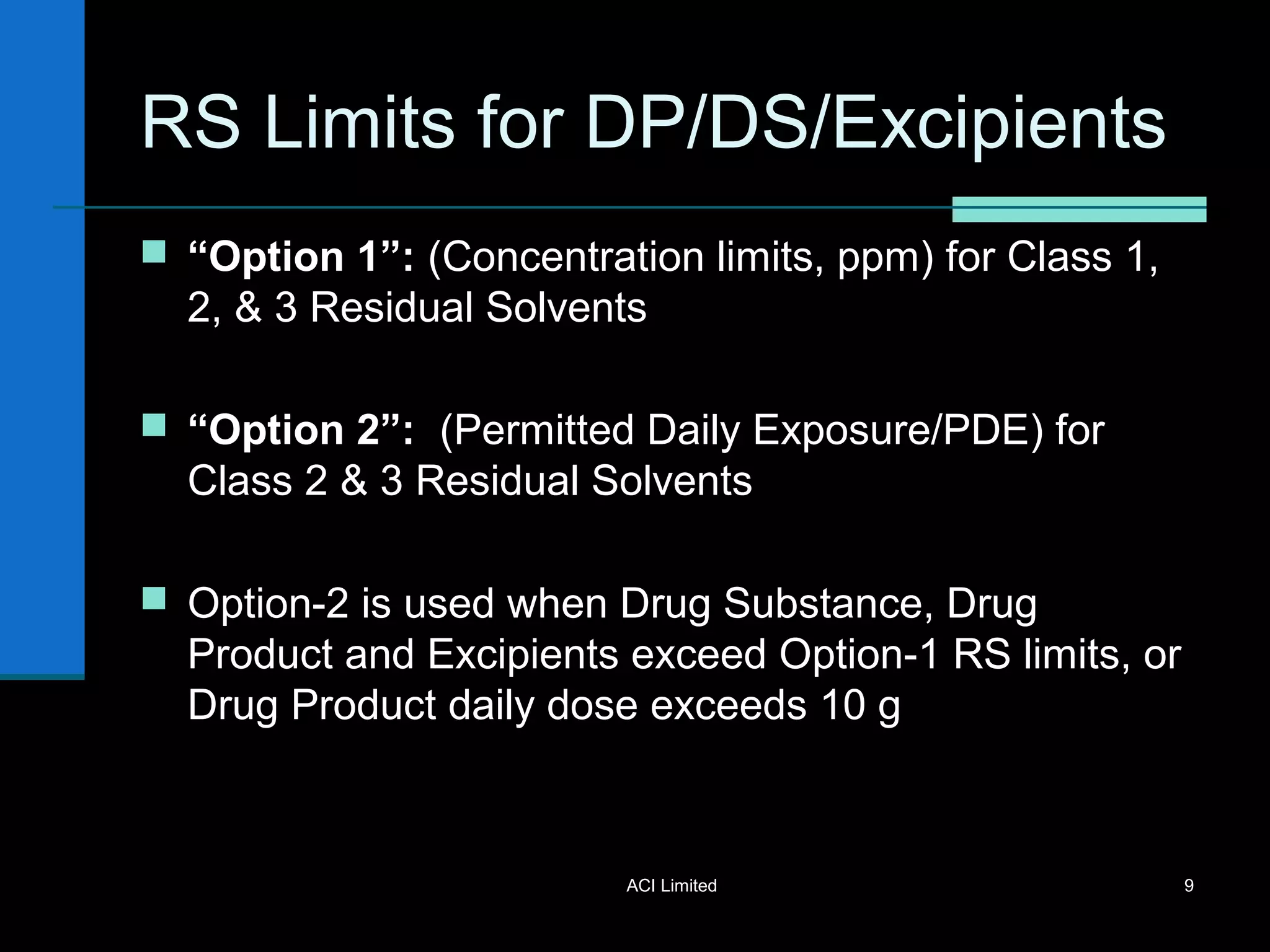 What is Residual solvent and its identification | PPT