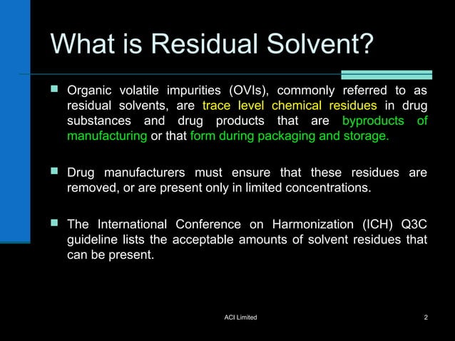What is Residual solvent and its identification | PPT
