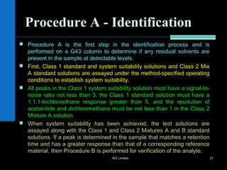 What is Residual solvent and its identification | PPT