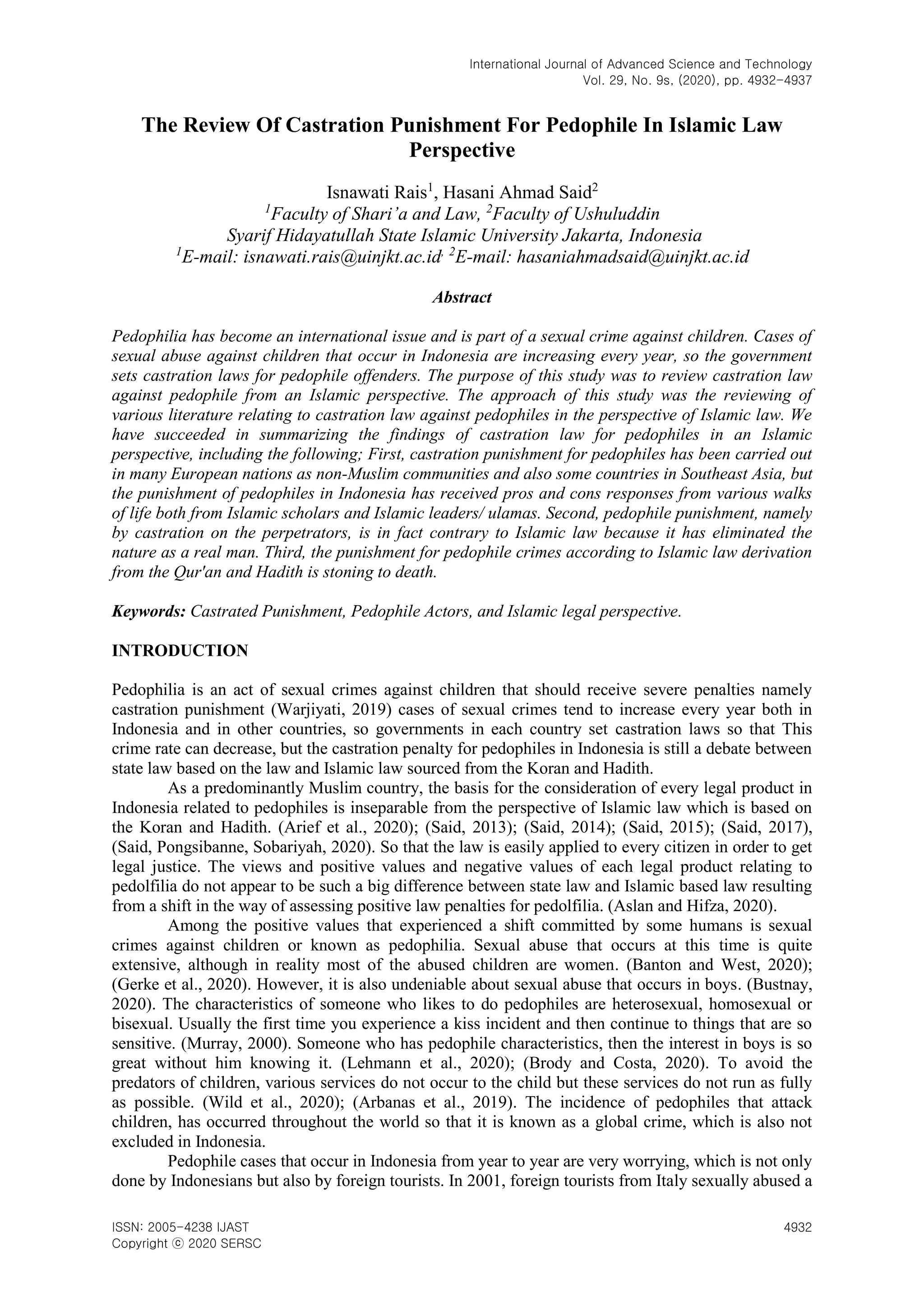 Hasani Ahmad Said at. all. - The Review Of Castration Punishment For ...