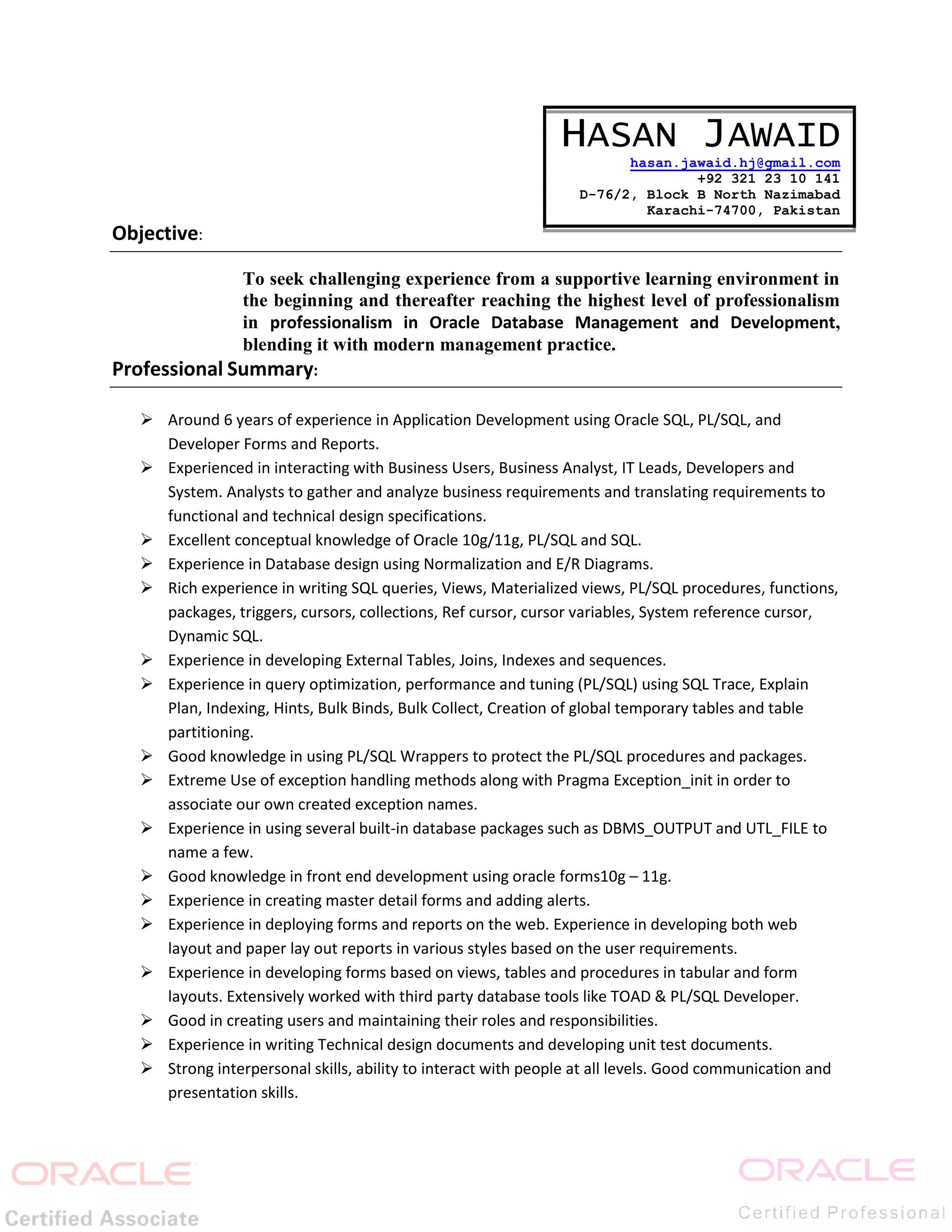 Hasan jawaid cv | PDF