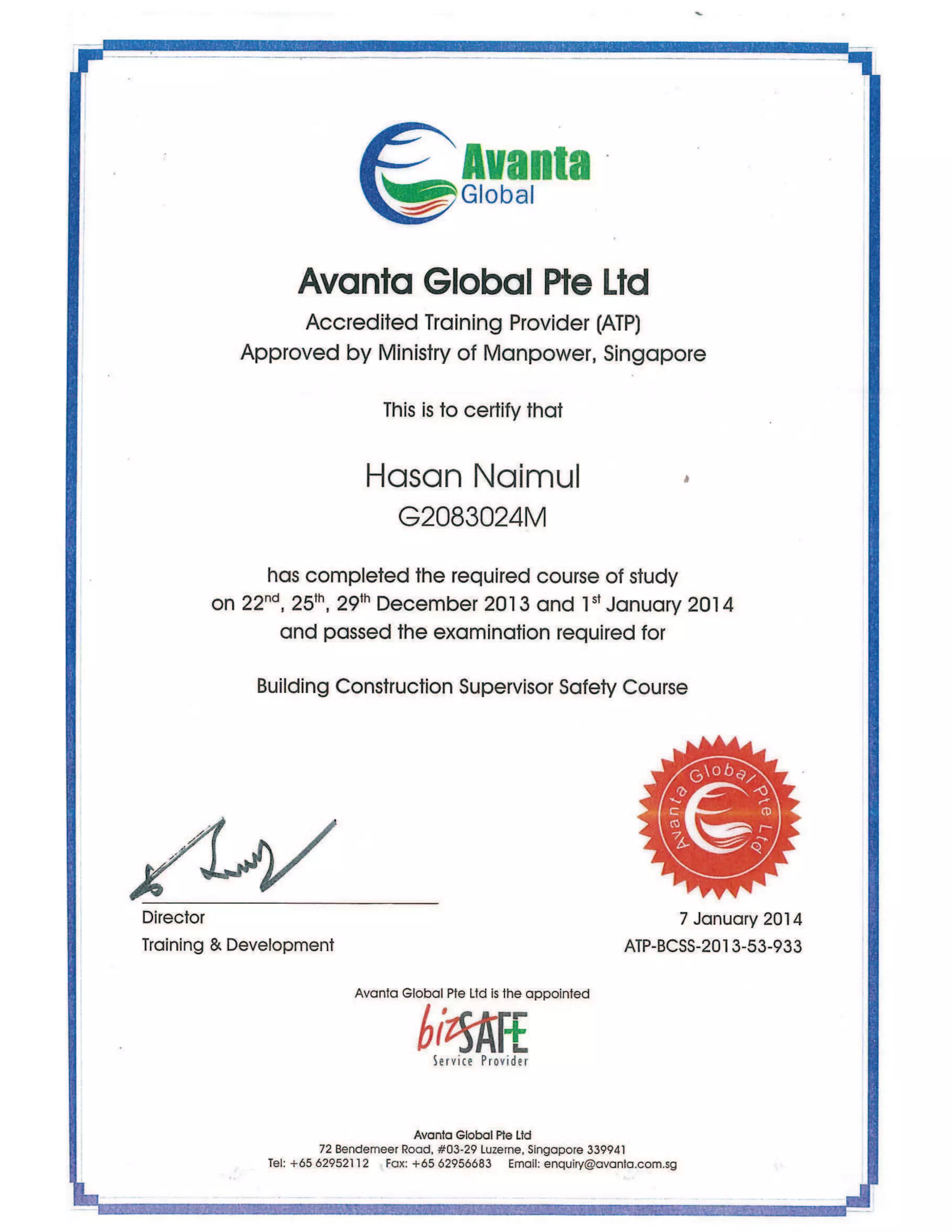 Hasan naimul bcss course certificate | PDF