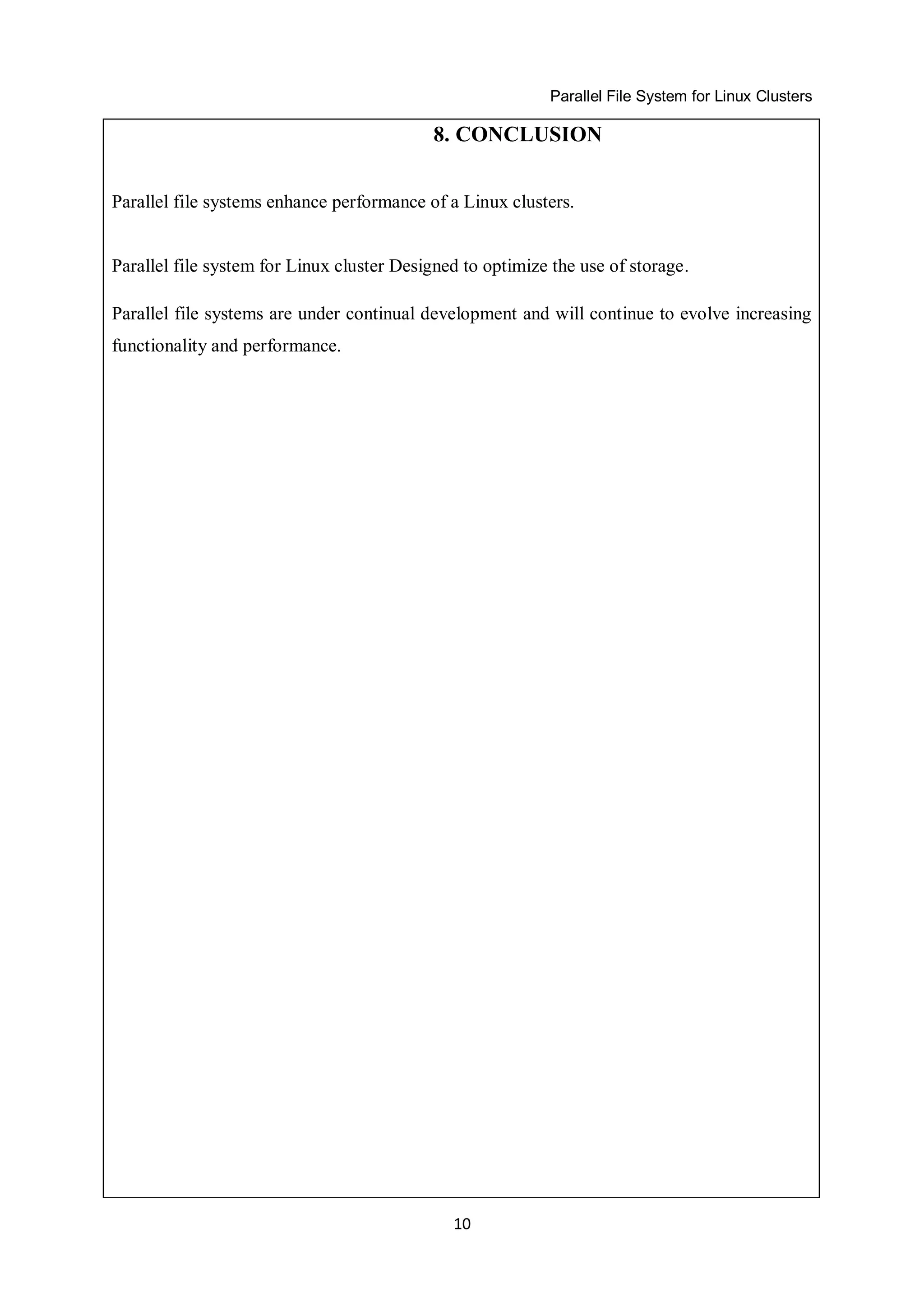 PARALLEL FILE SYSTEM FOR LINUX CLUSTERS | PDF | Operating Systems | Computer Software and ...