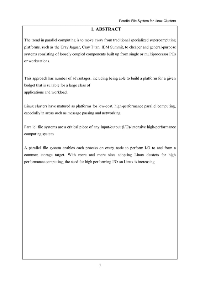 PARALLEL FILE SYSTEM FOR LINUX CLUSTERS | PDF