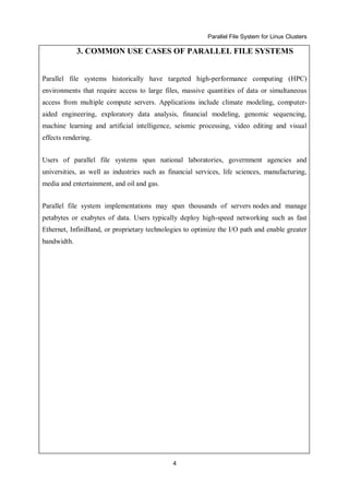 PARALLEL FILE SYSTEM FOR LINUX CLUSTERS | PDF | Operating Systems | Computer Software and ...