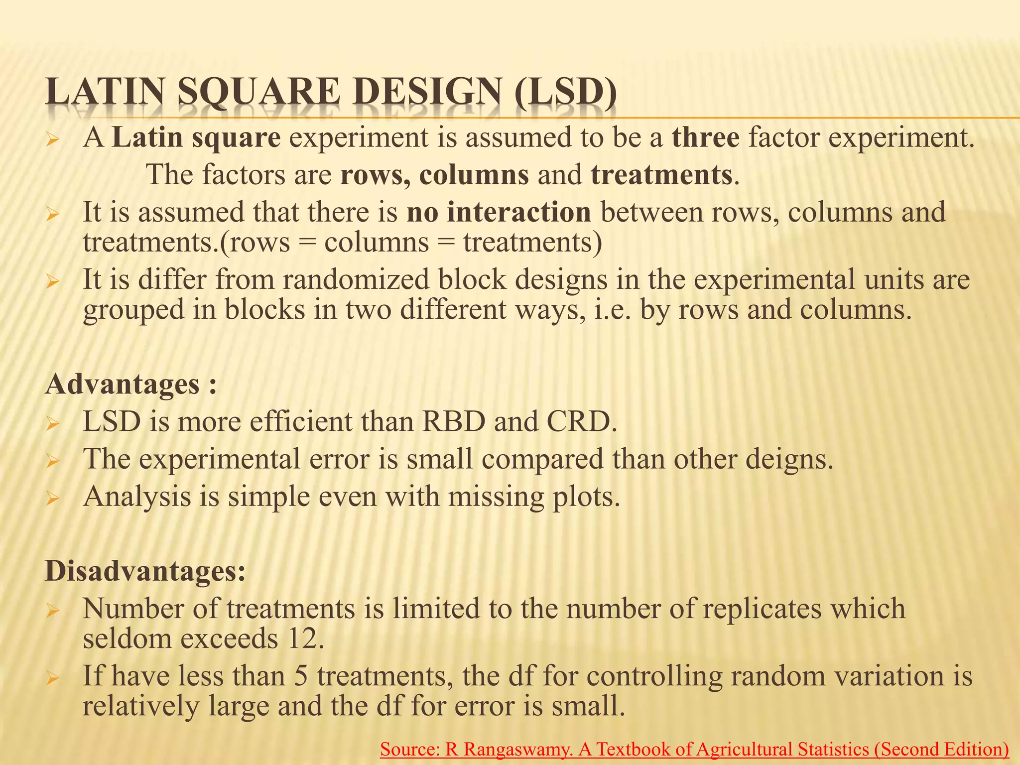 comparison of CRD, RBD and LSD | PPTX