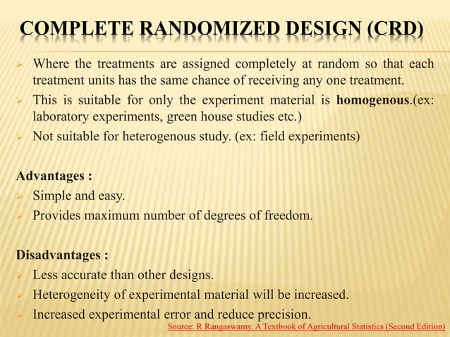 comparison of CRD, RBD and LSD | PPTX | Science