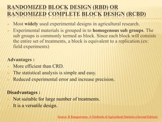 comparison of CRD, RBD and LSD | PPTX