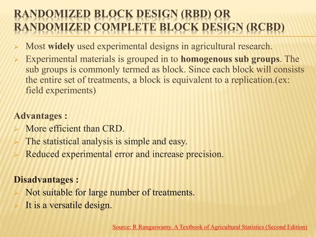 comparison of CRD, RBD and LSD | PPTX | Science