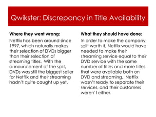 Why Netflix failed with Qwikster | PPTX
