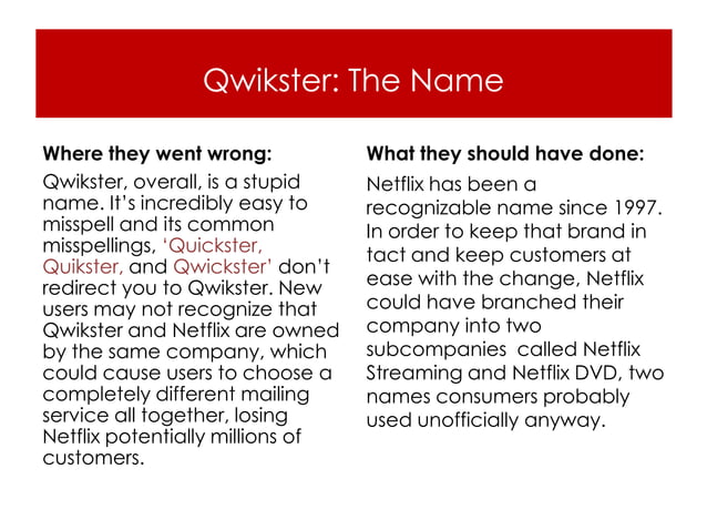 Why Netflix failed with Qwikster | PPTX