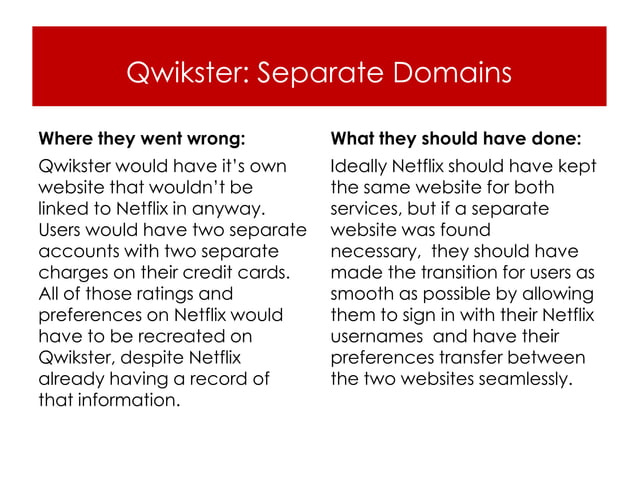 Why Netflix failed with Qwikster | PPT | Free Download