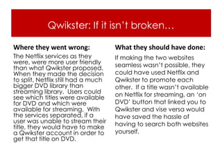 Why Netflix failed with Qwikster | PPTX