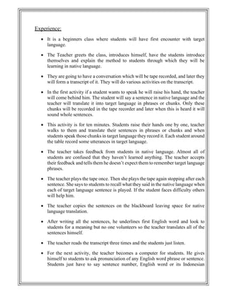 Community Language Learning Notes | PDF