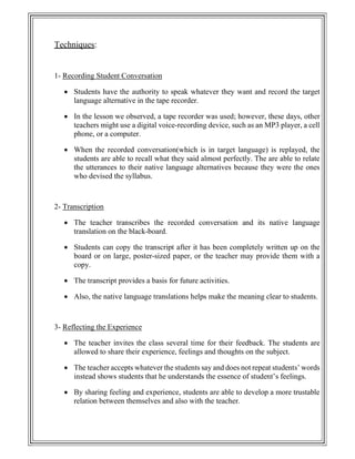 Community Language Learning Notes | PDF