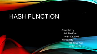 Hash function | PPTX