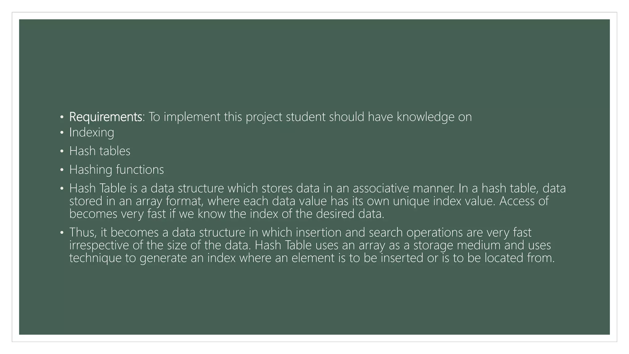 Hash based inventory system | PPTX