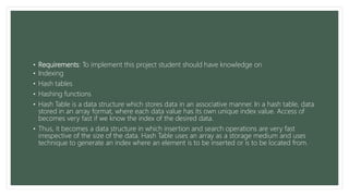 Hash based inventory system | PPTX