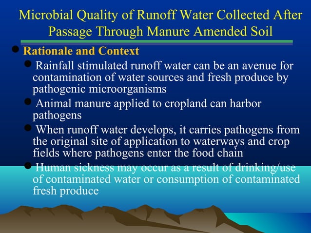 Agricultural Water as a Potential Source of Bacterial Contamination to ...