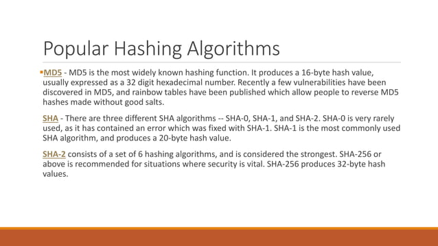 Hashes | PPT