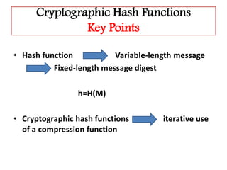 Hash Function | PPTX | Information and Network Security | Computing