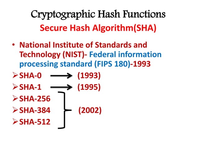 Hash Function | PPTX | Information and Network Security | Computing