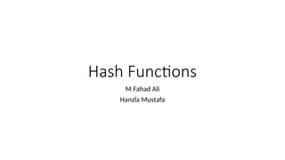Hash Functions from Information Security | PPTX