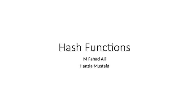 Hash Functions from Information Security | PPTX | Programming Languages ...