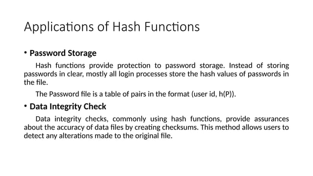 Hash Functions From Information Security Pptx Programming Languages Computing