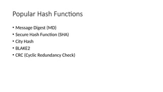 Hash Functions from Information Security | PPTX