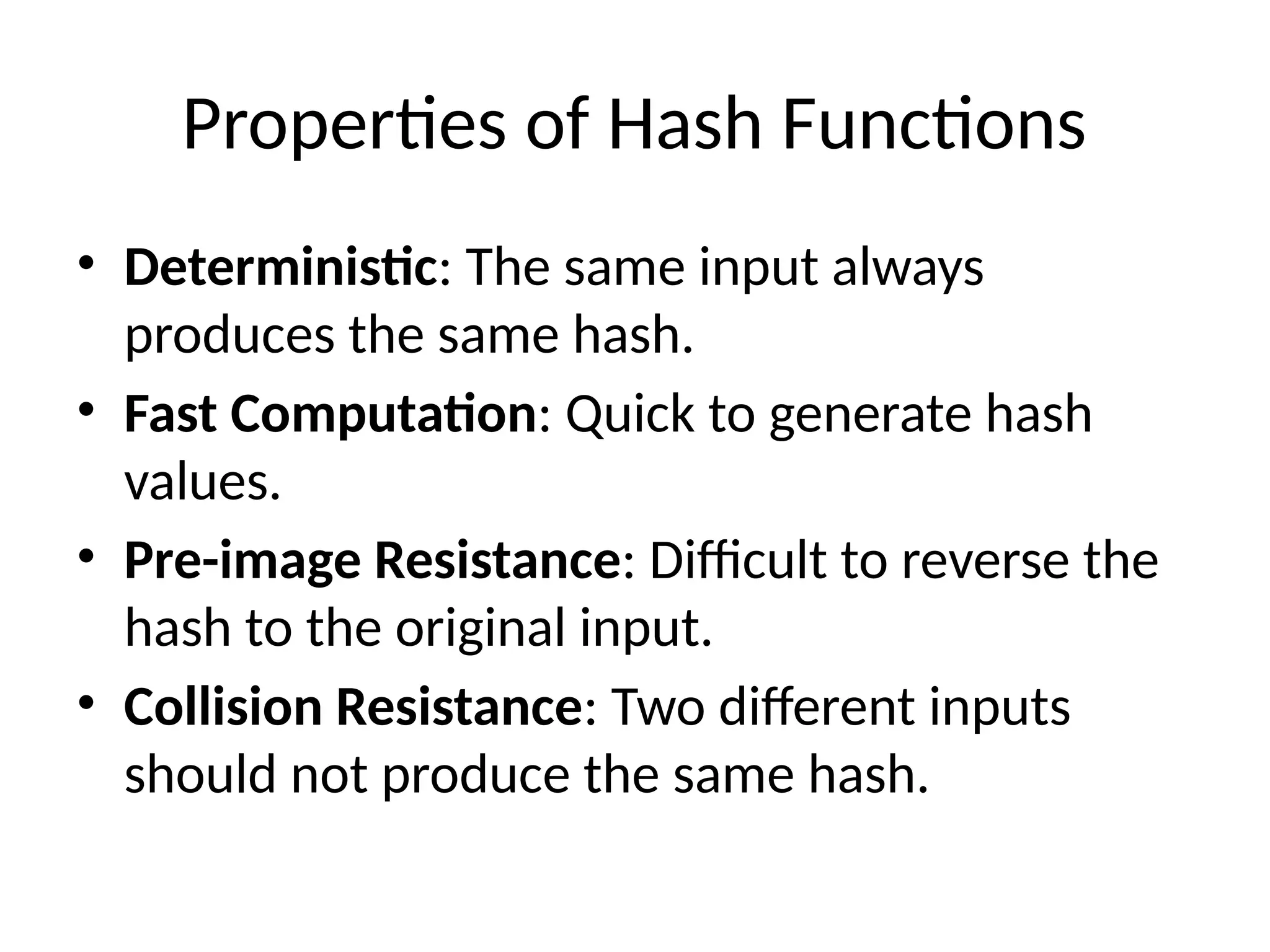 Hash Functions with examples and other things | PPT