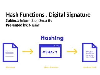 Hash Functions with examples and other things | PPT