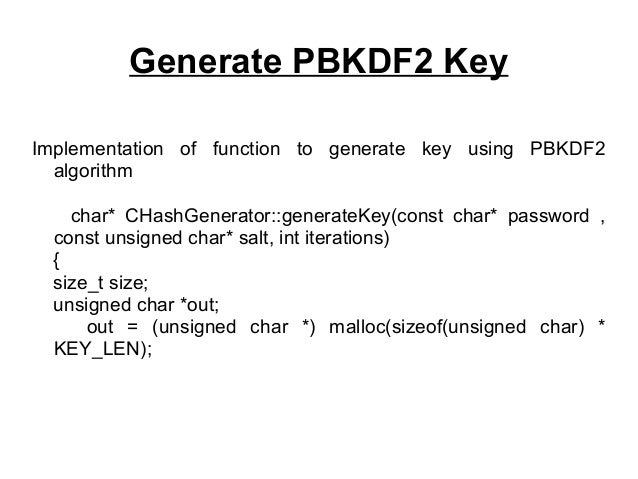 Generate Pbkdf2 And Hmac Using Openssl And C
