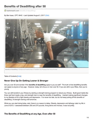 Benefits of deadlifting after 50 - Hashimashi.com | Bodybuilding | Sports