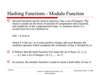 Hashing | PPT | Databases | Computer Software and Applications