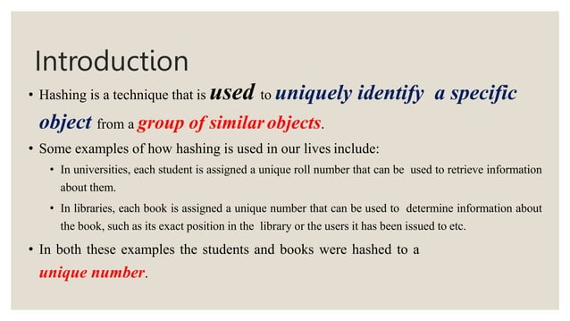 Hashing And Hashing Tables | PPT