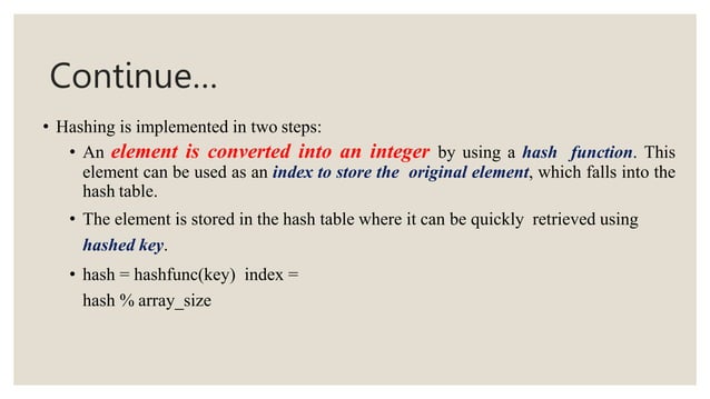 Hashing And Hashing Tables | PPTX